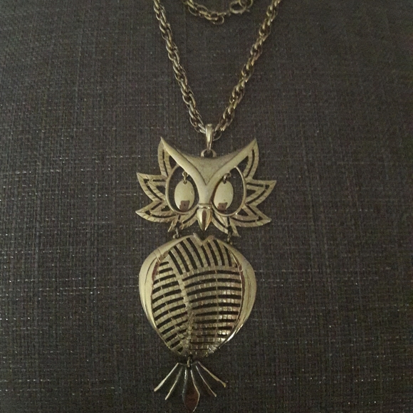 Alan | Jewelry | Vintage Alan Goldtone Owl Pendant Necklace | Poshmark